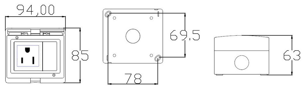 PS-AM2S Americal Socket And Switch - Buy electrical power female Socket ...