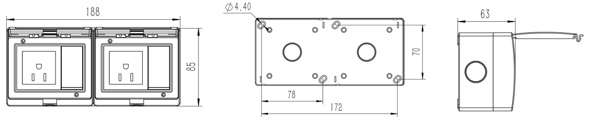PS-AM2S Americal Socket And Switch - Buy electrical power female Socket ...